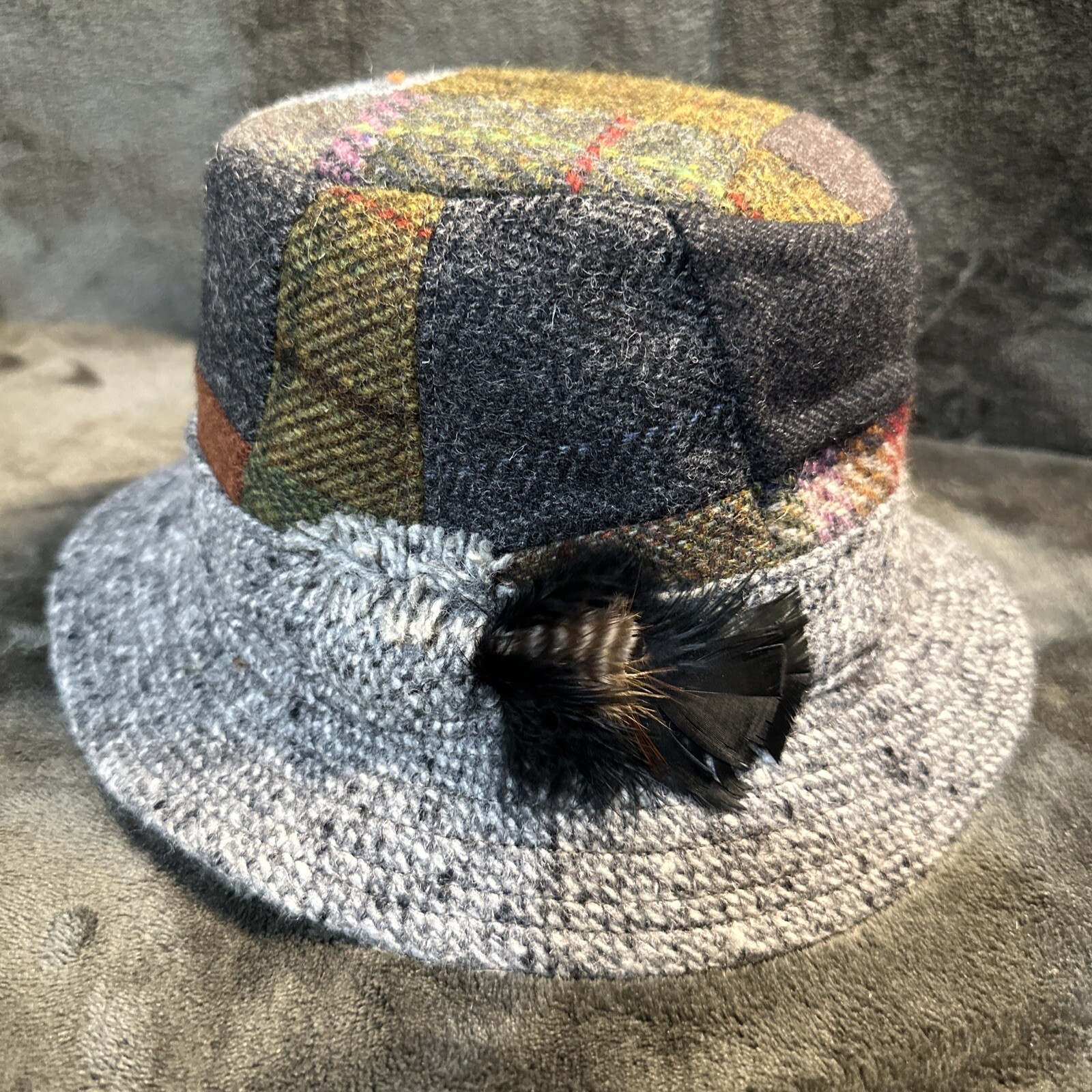Hanna tweed walking hat patch work multicolor wool I… - Gem