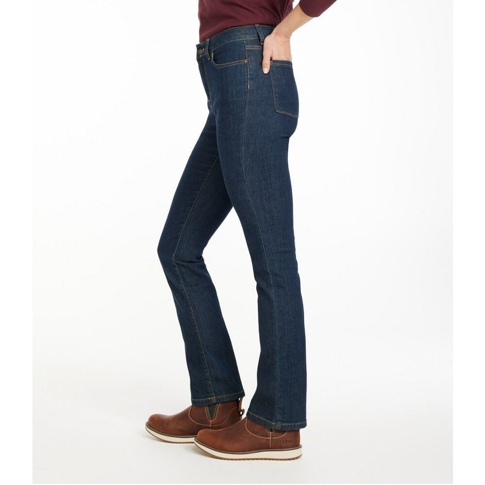 NWT Womens Size 12 12x31 LL Bean Blue High-Rise Bootcut True Shape ...
