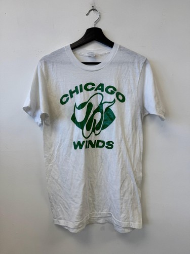 Vintage Chicago Winds WFL Shirt Mens Small White Football Printwear 70s ...