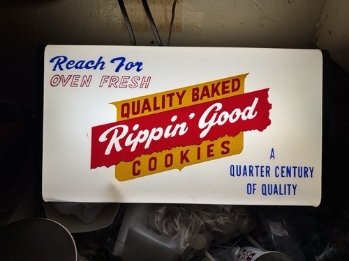 Rare Advertising Lighted Sign Ripon Foods Quality Baked Rippin Good ...