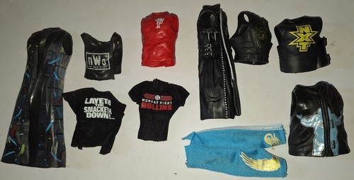 WWE Clothing Lot 10 Action Figure Shirts Pants Skirts Wrestling Mattel ...
