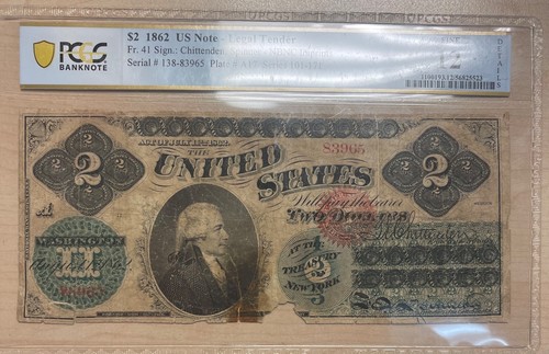 $2 1862 US Note FR 41 (PCGS Fine Details) | eBay