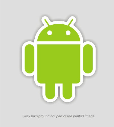 4" tall - ANDROID DROID MASCOT ROBOT DECAL STICKER GOOGLE HTC OS EMOJI ...