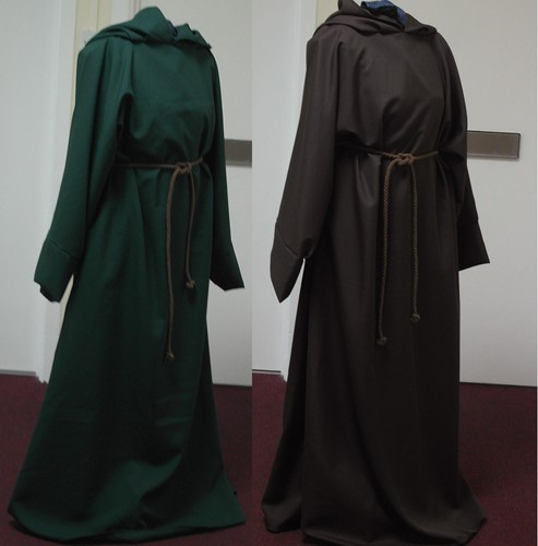 Unisex Merlins Medieval Closet Pull Over Robe grey/Black Polyester ...