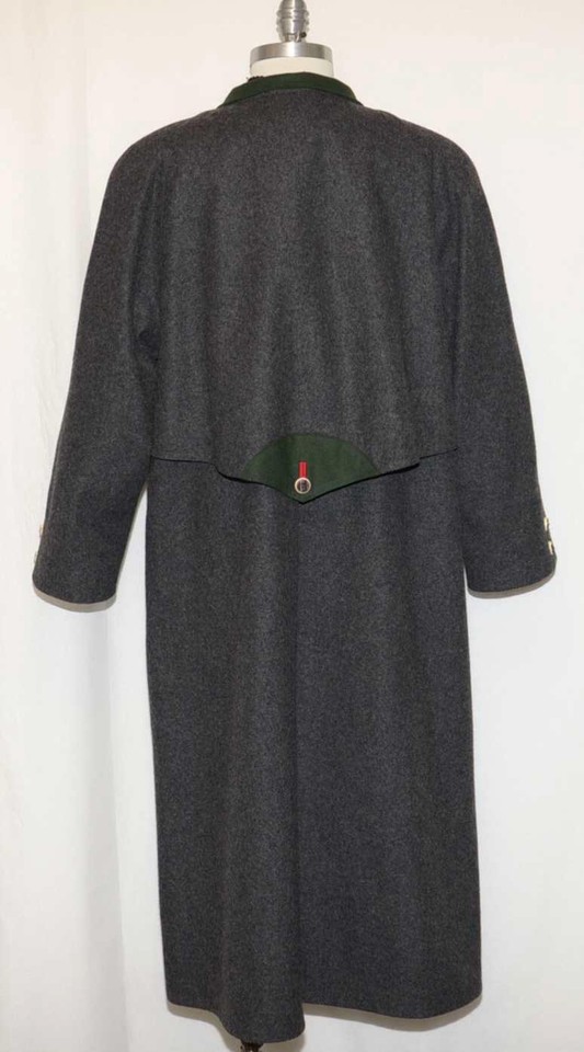 BLACK ~ WOOL Women Austria EXTRA LONG Riding Hunting Pea Trench LONG ...
