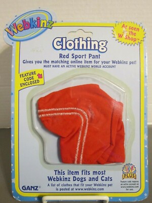Webkinz Clothing Red Sport Pants Fits Most Webkinz Dogs/Cats Sealed ...