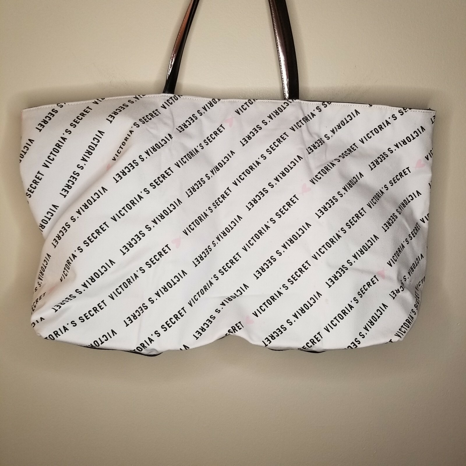 Victorias Secret White Zipper Closer Shoulder Strap Large Tote Bag | eBay