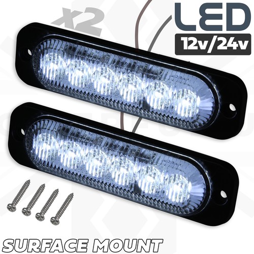 LED surface mount DRL light rectangle 12+24v white slim car vehicle ...