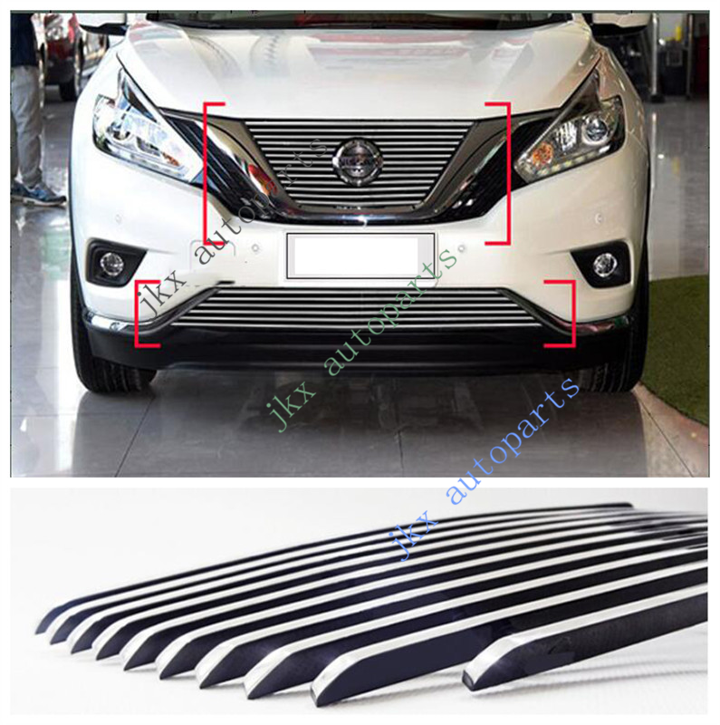 For NISSAN MURANO 2015-2019 Aluminum Front Bumper Grille Grill Trim ...