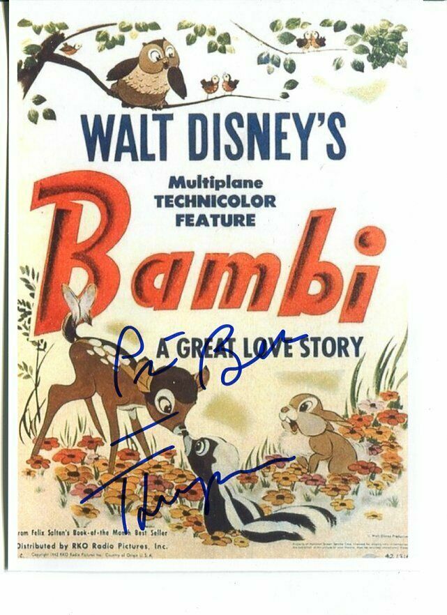 Peter Behn "WALT DISNEY's BAMBI as Thumpers voice" Signed/Autographed ...