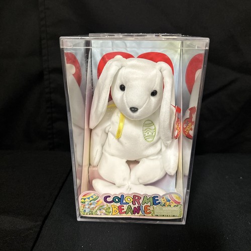 TY Beanie Babies Color Me Beanie Bunny White Green Egg With Case ...