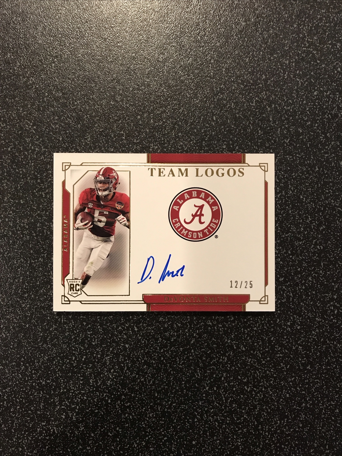 DEVONTA SMITH 2021 NATIONAL TREASURES TEAM LOGOS ROOKIE RC AUTO 12/25 ...