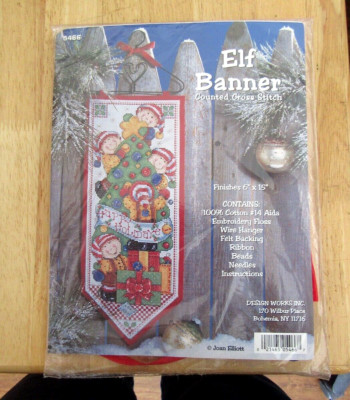 Design Works, Inc. Busy Elves Banner Counted Cross Stitch Kit by Joan ...