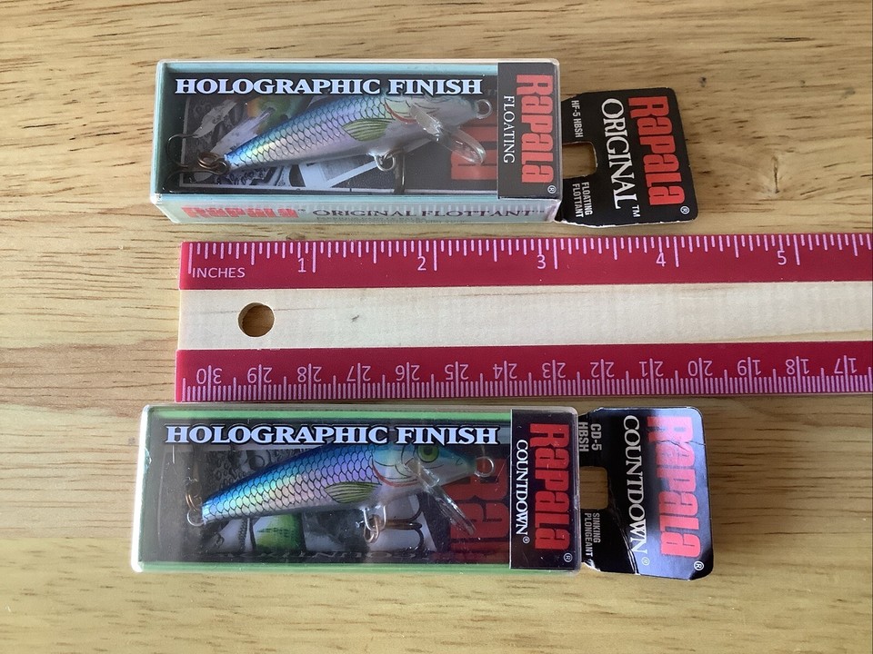 Rapala Countdown and Floating Fishing Lures Bait Set of 2 Holographic ...