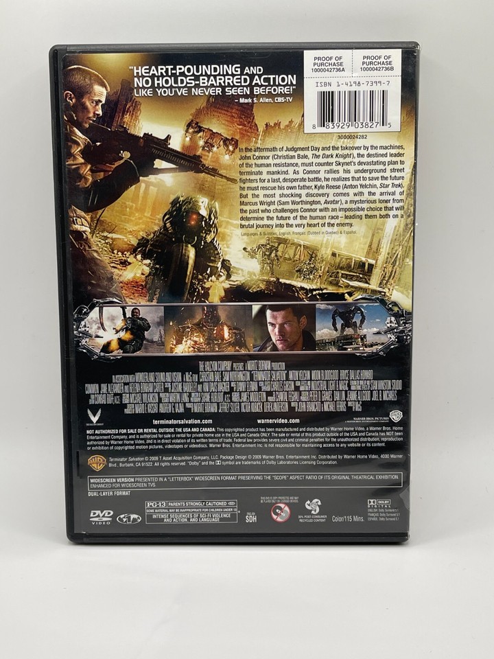 Terminator Salvation (2009) - DVD - PG-13, Warner Bros, Christian Bale ...