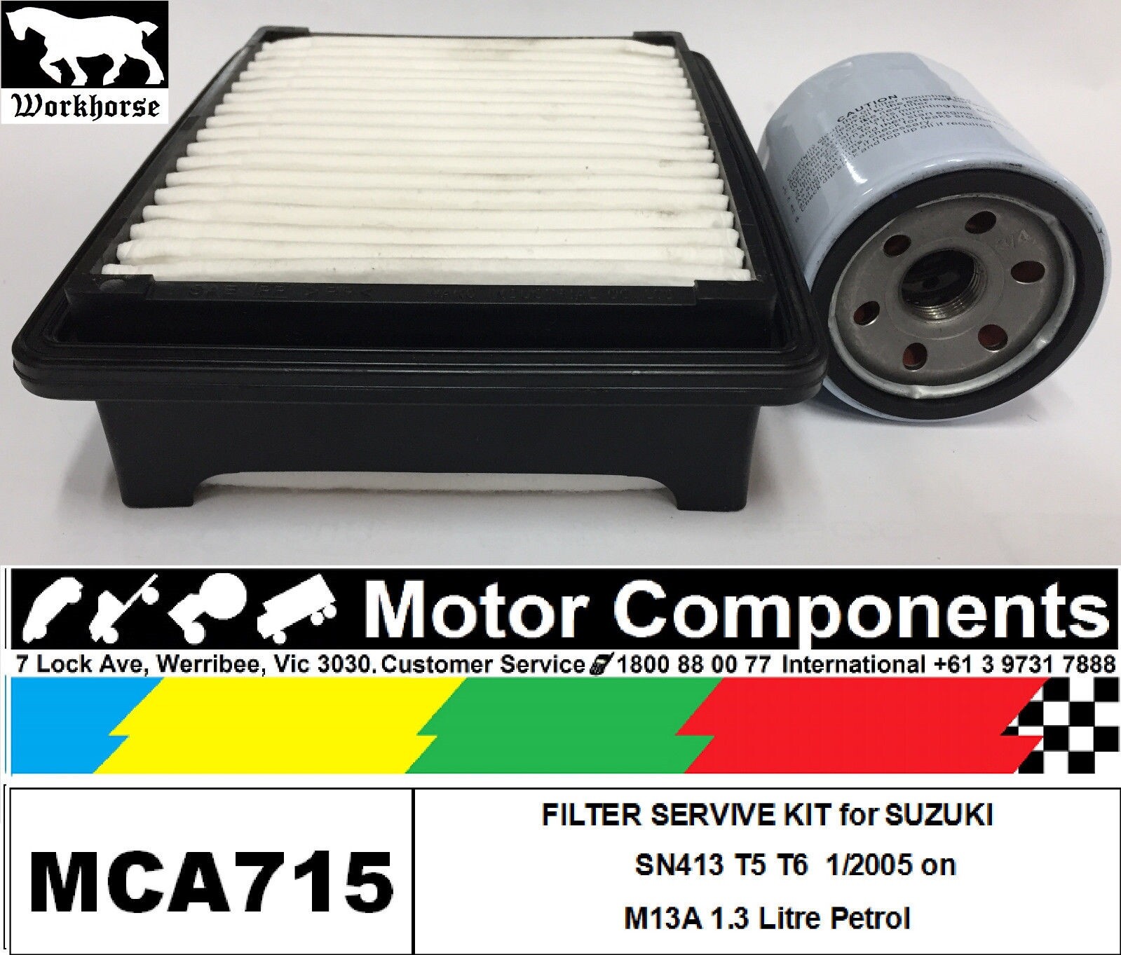 FILTER SERVICE KIT for SUZUKI JIMNY SN413 T5 T6 M13A 1.3L Petrol 01/ ...