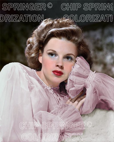 JUDY GARLAND Wearing Pink Lingiere (#2) | 8x10 COLOR Photo by CHIP ...