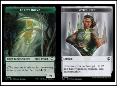 MTG - Forest Dryad, Emblem - Vivien Reid Token - Modern Horizons 3 ...