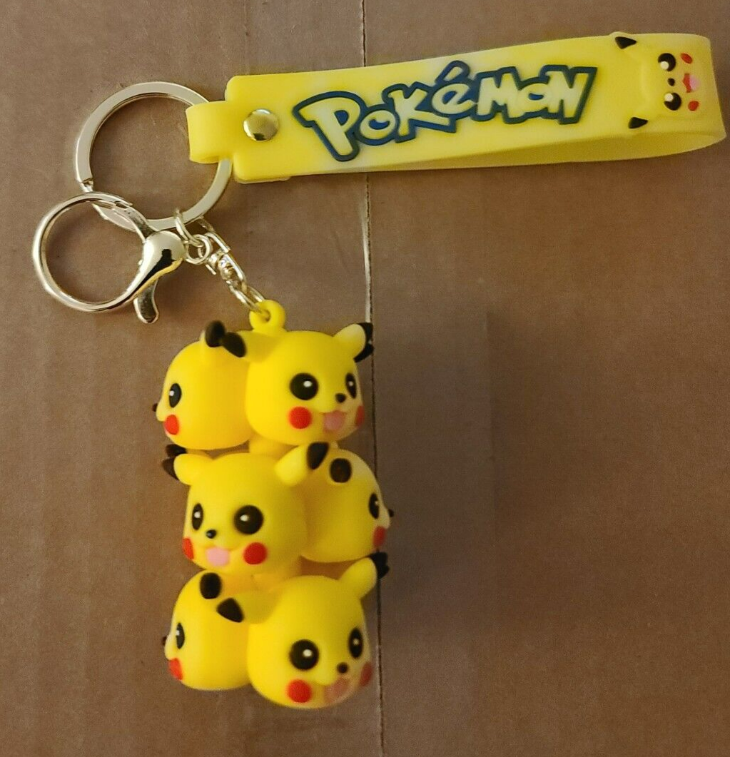 Pokemon - Pikachu Rubber Keychain with Vibrant Yellow Strap - Pokémon ...