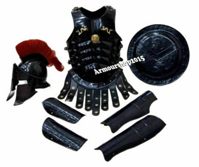 300 Spartan Helmet Greek Muscle Armor Jacket Leg & Arm Guard with ...