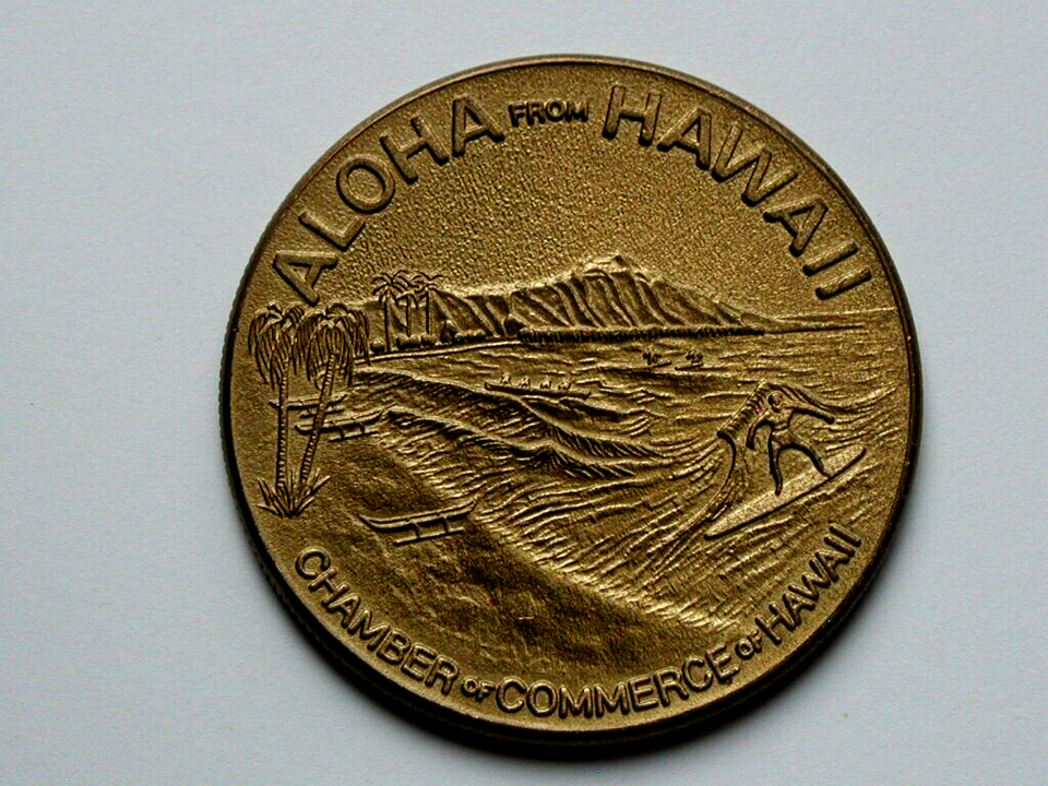 1975 HONOLULU "Aloha From HAWAII" Trade Dollar Token - King Kamehameha ...