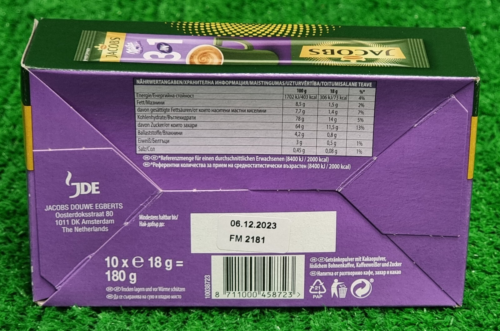 32,10€/kg) 5x Jacobs Kaffee Instant Getränk 3in1 Milka Schoko 10x12,4g ...