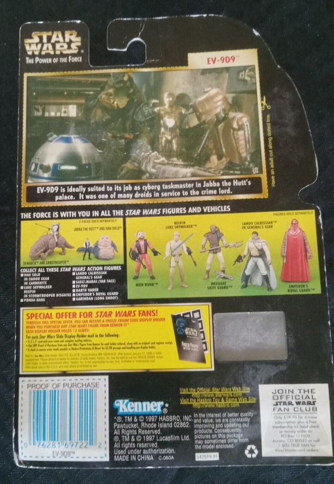 STAR WARS - EV-9D9 WITH DATA PAD AND ACTION FRAME - POWER OF THE FORCE ...