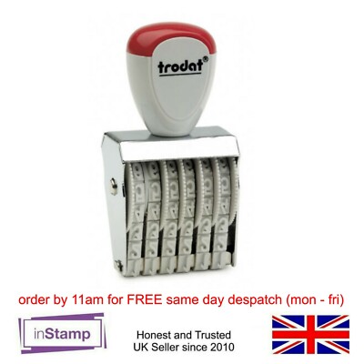TRODAT RUBBER NUMBER STAMP CLASSIC LINE TRADITIONAL NUMBERER ASSTD ...