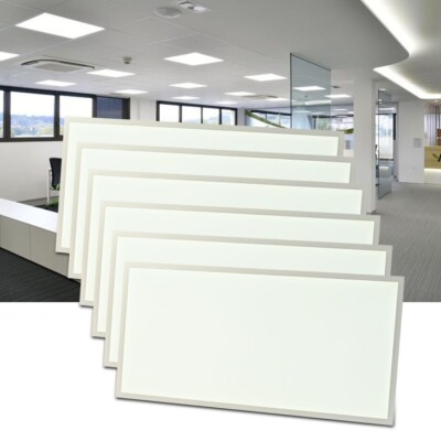6 Pack 2x4 FT LED Flat Panel Troffer 30-72W 2700-6000K 5CCT Ceiling ...