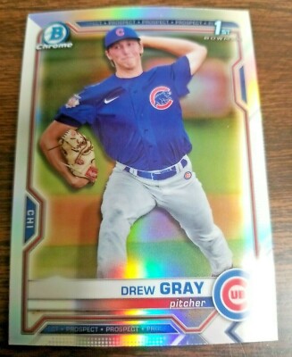 DREW GRAY 2021 1st BOWMAN CHROME CARD #BDC-35 CUBS (FIRST ROOKIE ...