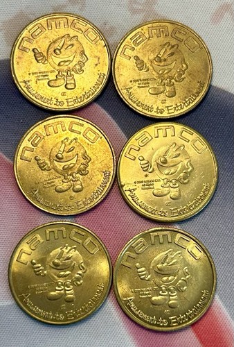 (6) NAMCO Pacman Arcade Token Coin Amusement to Entertainment 1991 | eBay