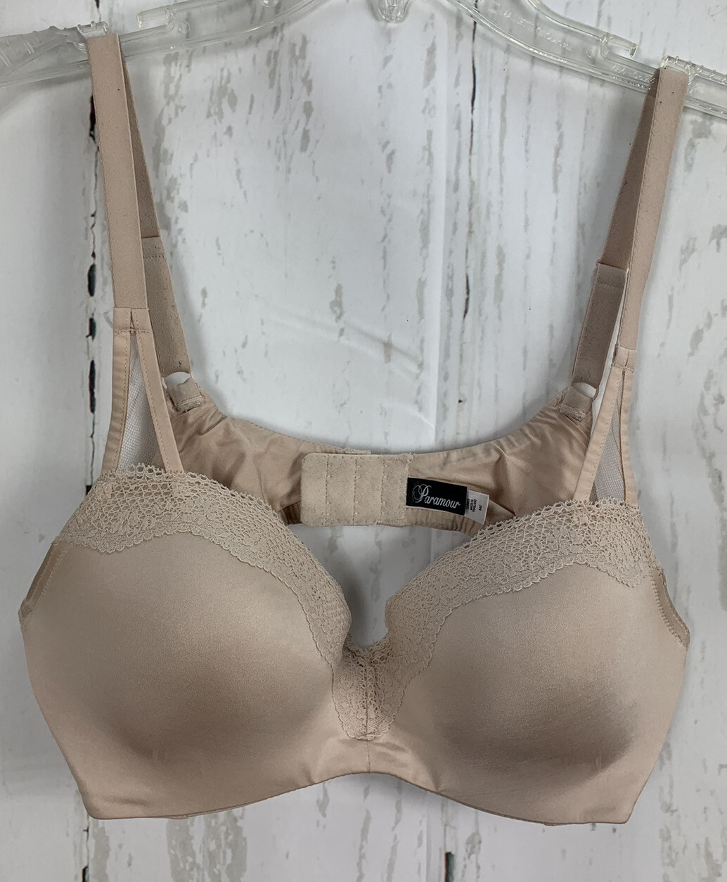 Paramour 36C Beige Padded Crocheted Lace Trim Balconette Bra | eBay