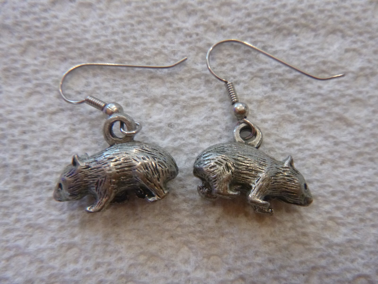 Vintage Sterling/Pewter From Australia Wombat Earrings Very Detailed ...
