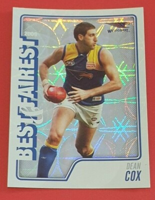 2009 Herald Sun Dean Cox Best & Fairest card - West Coast Eagles | eBay ...