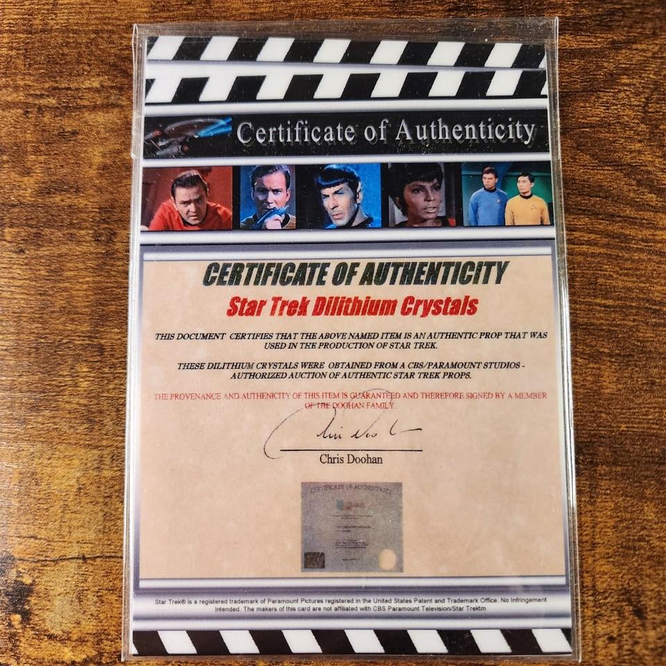 4x6 star trek authentic dilithium crystals prop from James Scotty ...