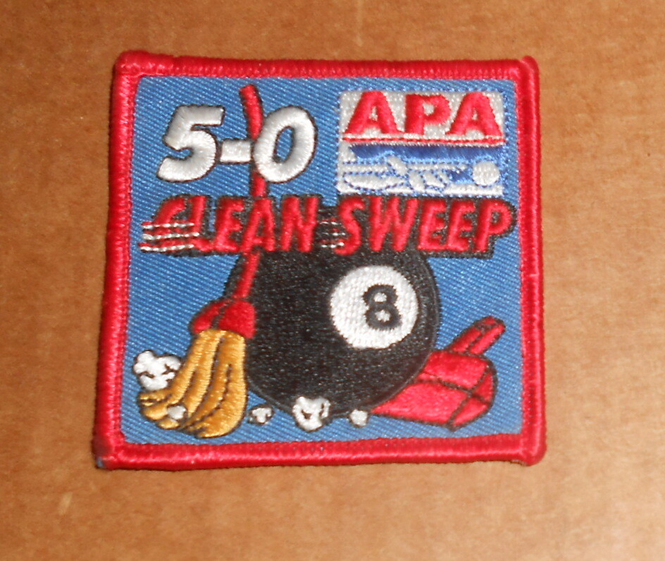 APA American Pool Association Fabric Patch 5-0 Clean Sweep 2.5x2.5 | eBay