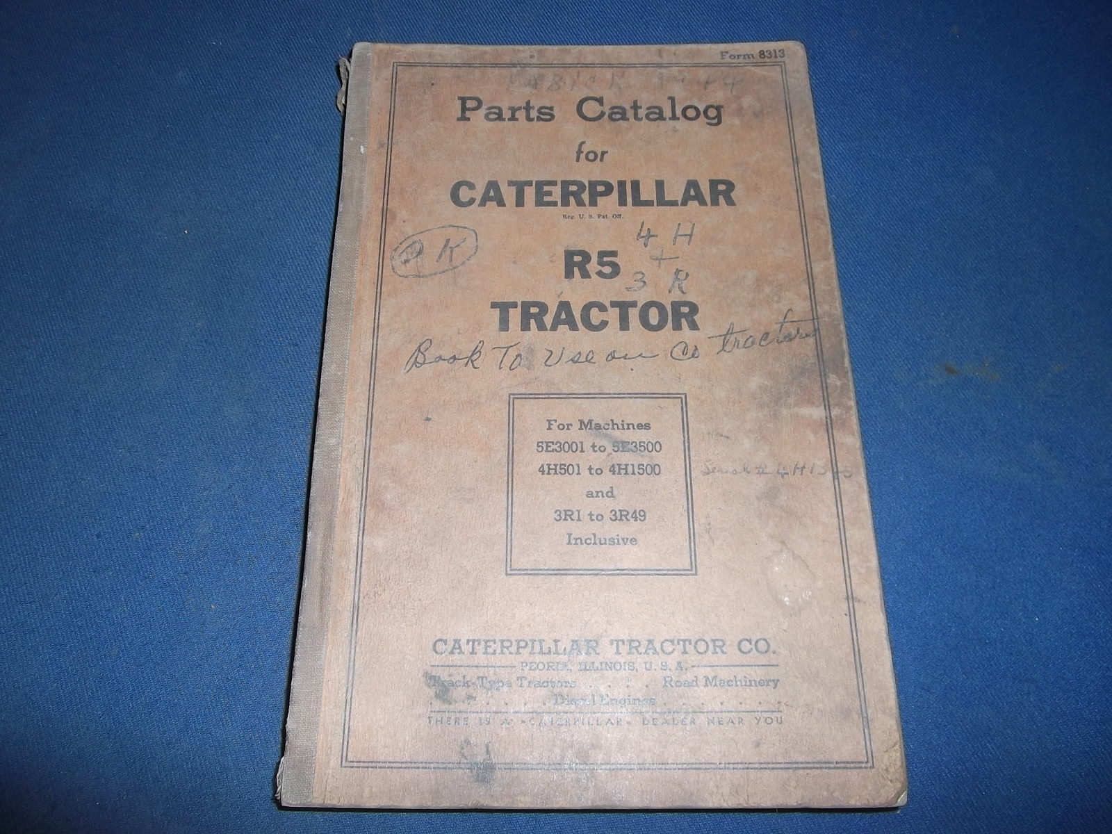 CAT CATERPILLAR R5 CRAWLER TRACTOR DOZER PARTS BOOK MANUAL S/N 5E 4H 3R ...
