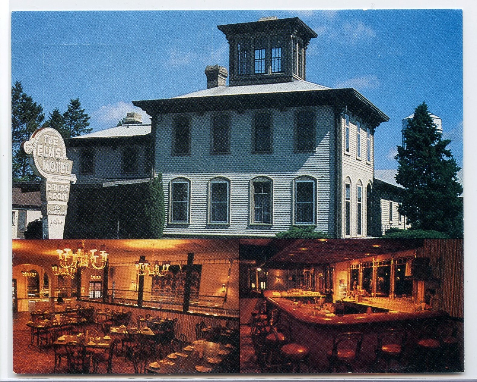 VINTAGE 4" X 5" CHROME POSTCARD ~ THE ELMS Motel ~ EL PASO, Illinois | eBay