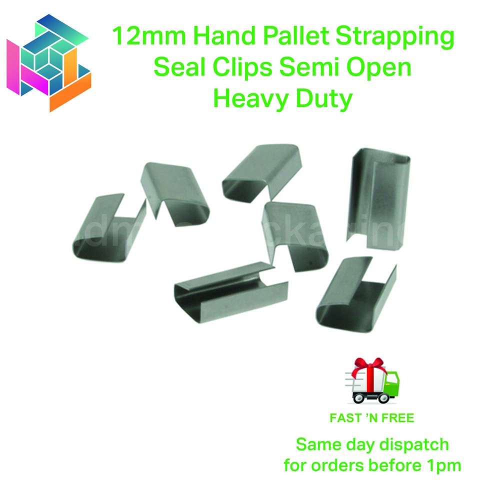 12mm Metal Hand Pallet Strapping Banding Seal Clips Semi Open -Heavy ...