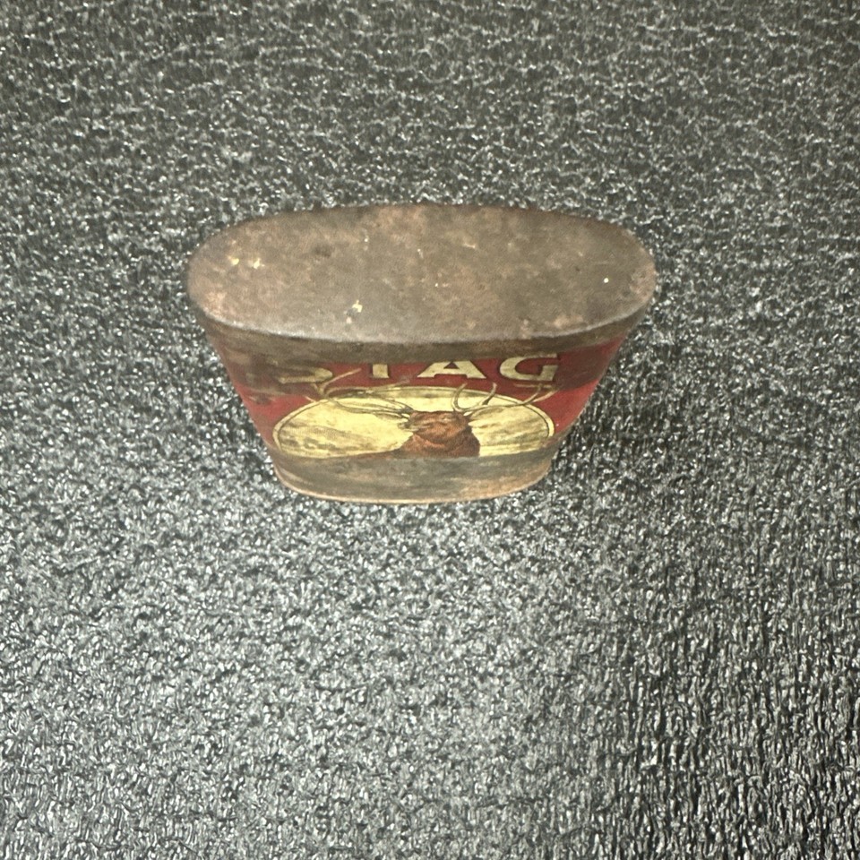 VINTAGE 1910 "STAG" POCKET SIZE TOBACCO PIPE AND CIGARETTES TIN EMPTY ...