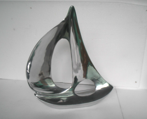 Large Sailing Boat Sculpture Aluminium Ship Figurine Model 35 cm au | eBay