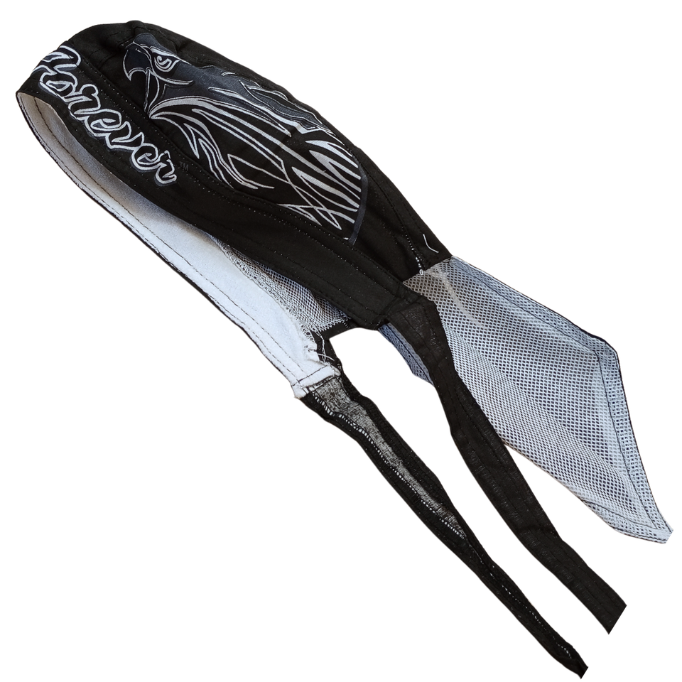 1pc Skull Cap Cotton Do Rag + Sweatband Mesh Liner Biker Hat Durag Dew ...