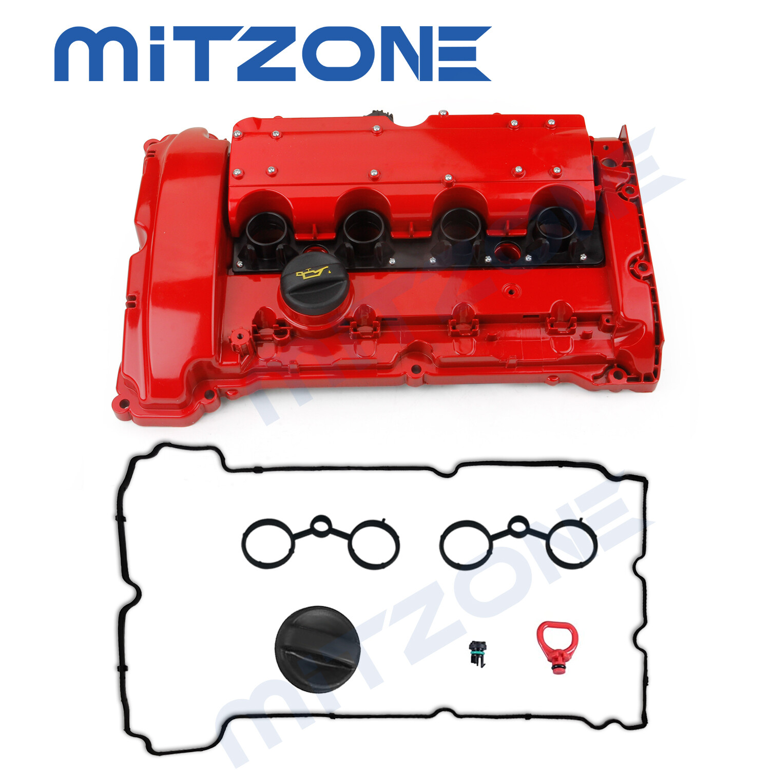 ALUMINUM Red Valve Cover Kit for 2007-2012 N14 Mini Cooper S JCW 1.6L ...