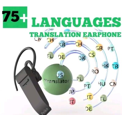 Auricular individual de traducción de idiomas PEIKO WORLD que admite 75 ...
