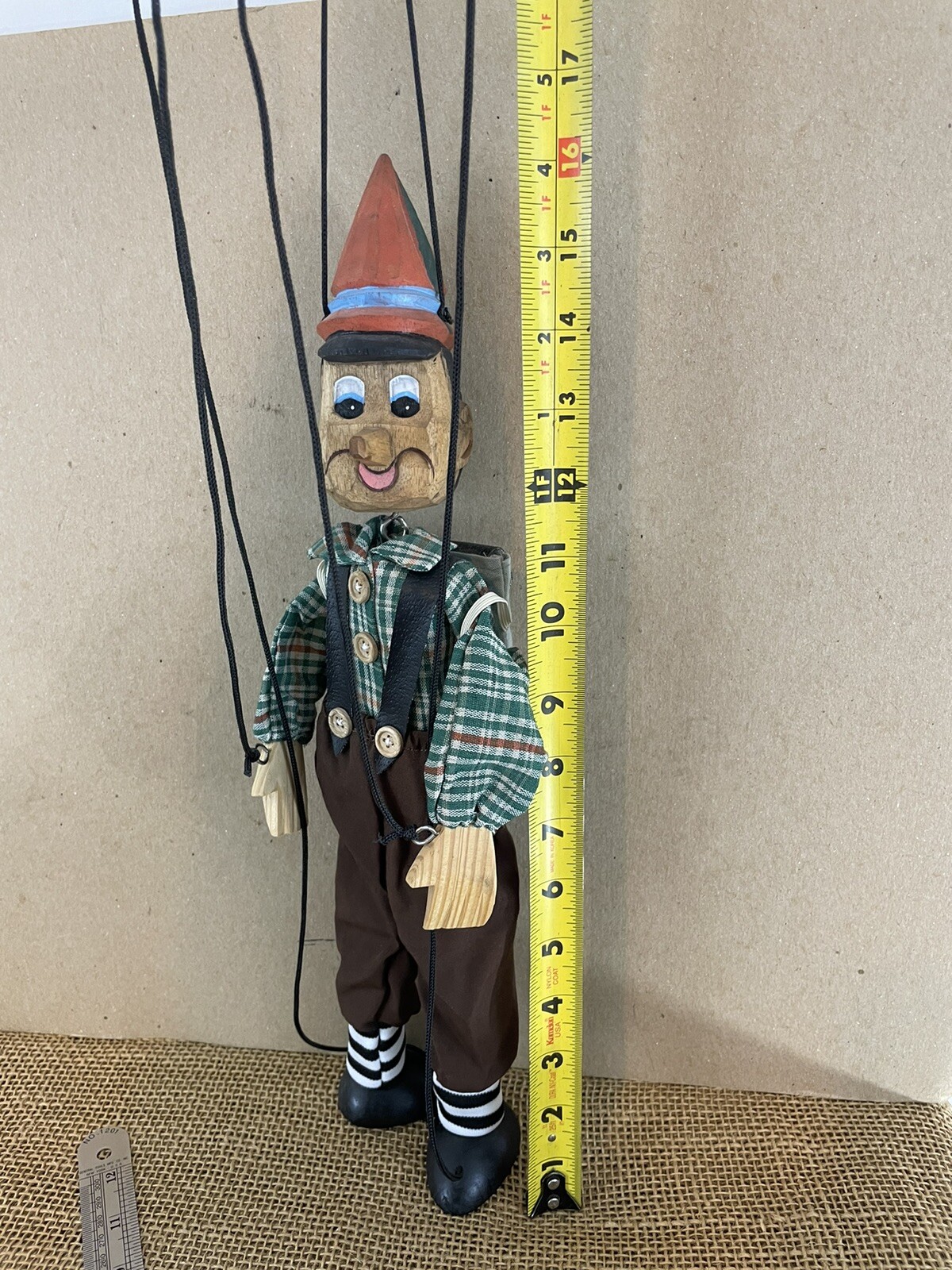 Handmade 16" Wood Pinocchio String Puppet Marionette | eBay