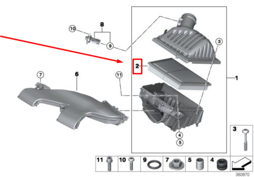 Original BMW Mini Zinoro X1 Cooper JCW One F39 LUFTFILTERELEMENT ...