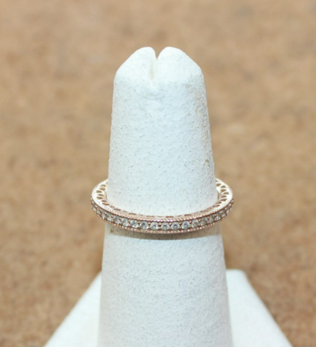 Pandora 14K RG Plated Pink CZ Sparkle & Hearts Ring Sz. 6 180963CZ ...