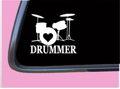 Drummer with Heart TP 422 vinyl 8" Decal Sticker snare bass pedal drumset drum | eBay