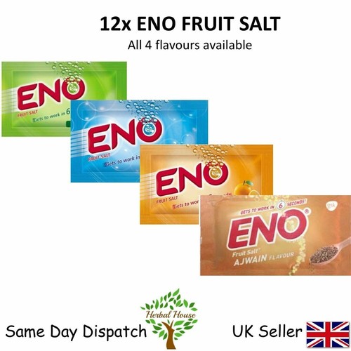 12 ENO FRUIT SALT SACHETS FAST REFRESHING RELIEF - LEMON ORANGE REGULAR ...