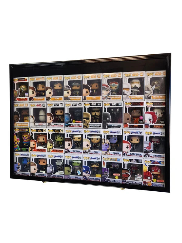 Funko Pop Box Display Case 32+ Boxed Minifigures Shelf Wood Cabinet ...
